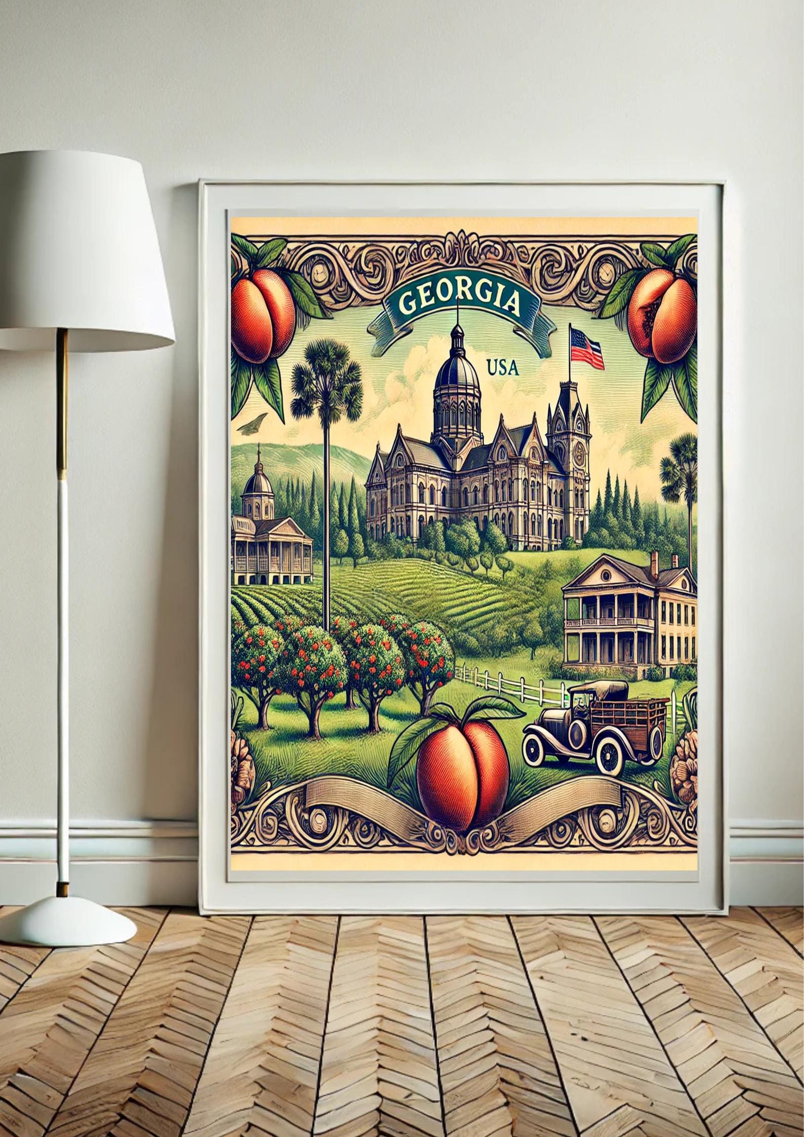 Vintage Georgia State Poster - Retro Art Print Inspired by Classic ...