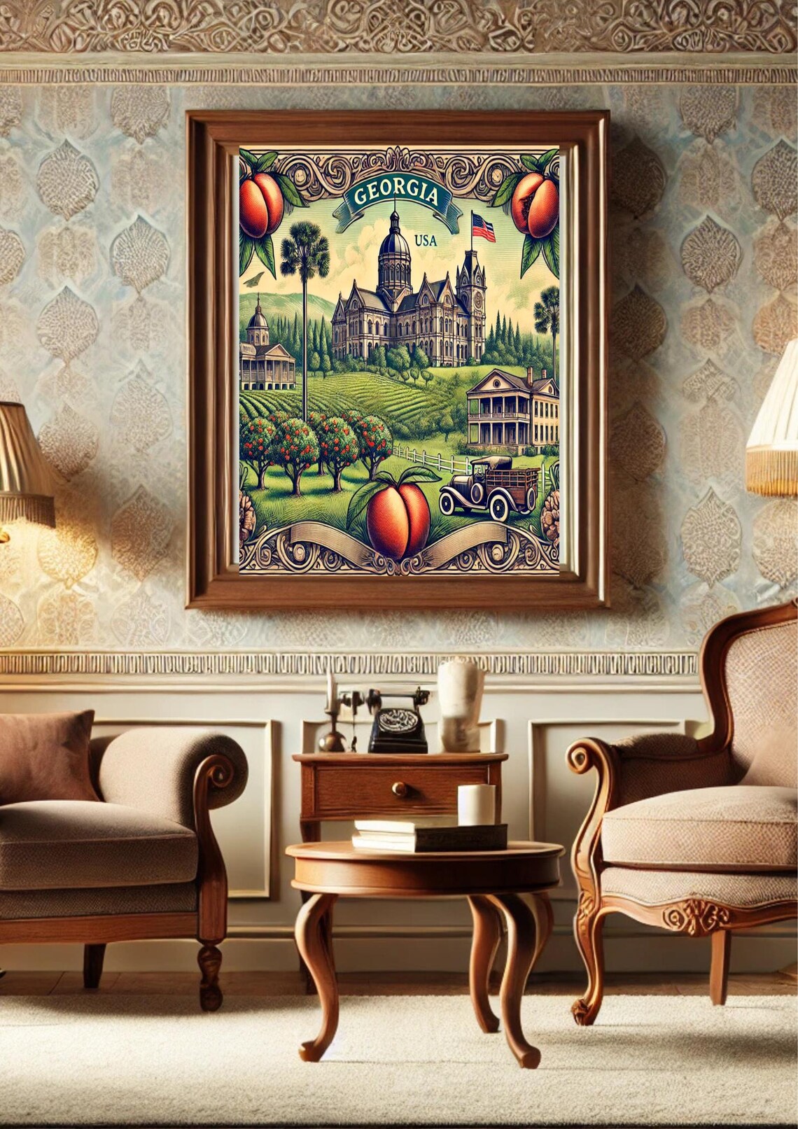 Vintage Georgia State Poster - Retro Art Print Inspired by Classic ...