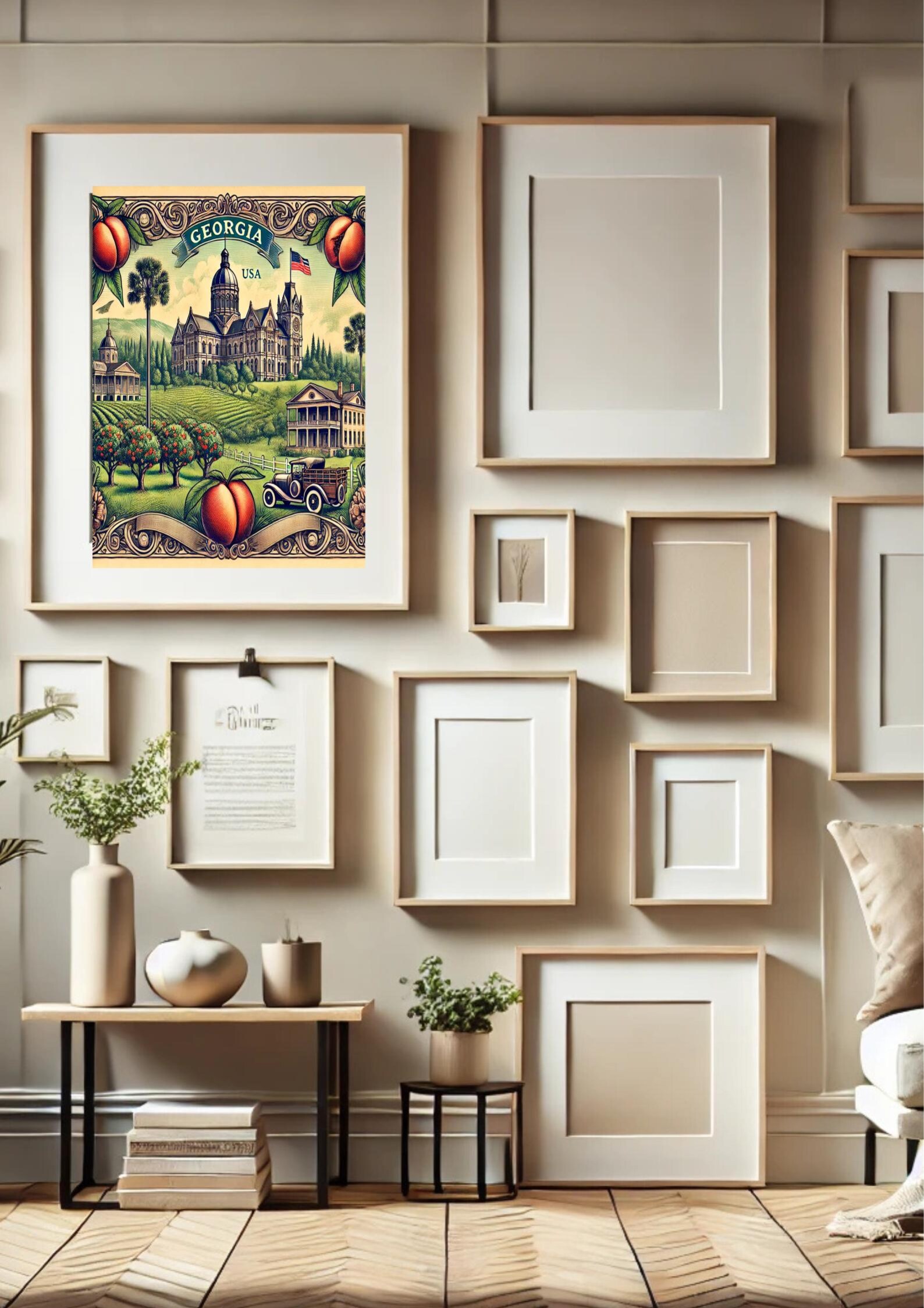 Vintage Georgia State Poster - Retro Art Print Inspired by Classic ...