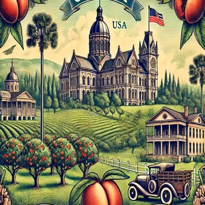 Vintage Georgia State Poster - Retro Art Print Inspired by Classic ...