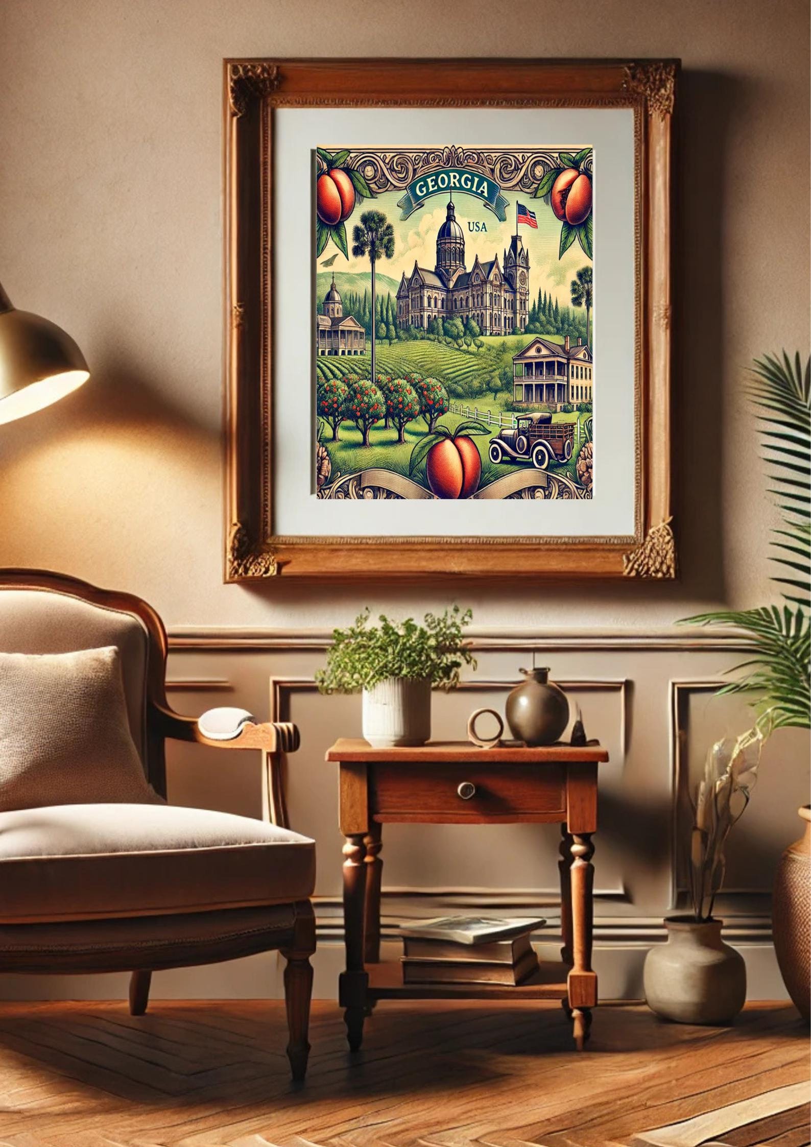 Vintage Georgia State Poster - Retro Art Print Inspired by Classic ...