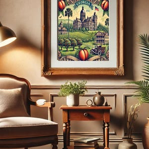 Vintage Georgia State Poster - Retro Art Print Inspired by Classic ...
