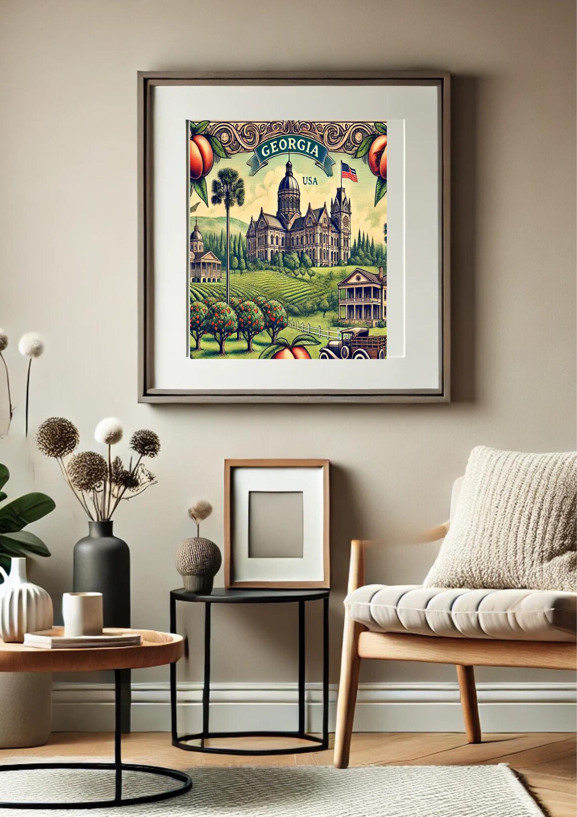 Vintage Georgia State Poster - Retro Art Print Inspired by Classic ...