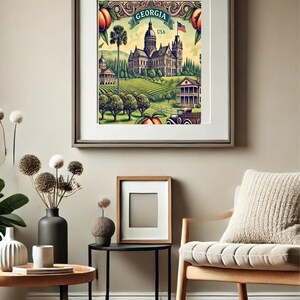 Vintage Georgia State Poster - Retro Art Print Inspired by Classic ...