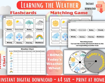 Weather Wheel Weather Chart Homeschool Learning Printable - Etsy