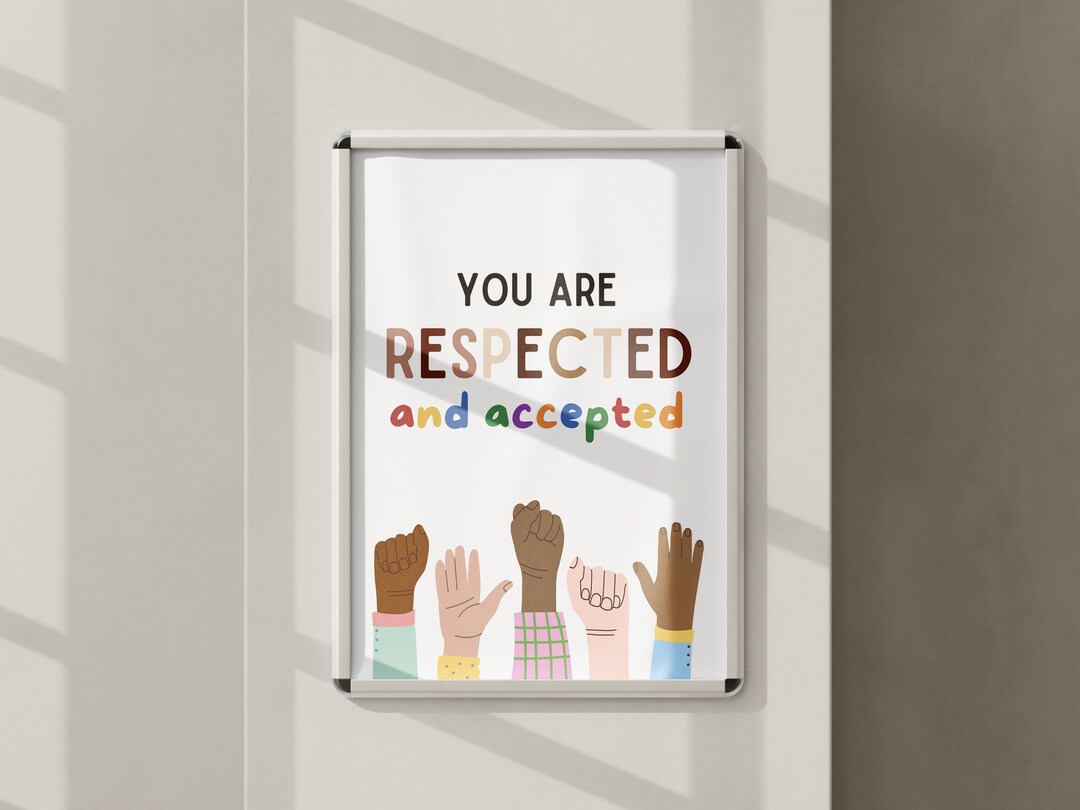 Diversity Classroom Poster, Inclusive Decor, You Are Respected and ...