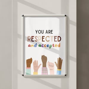 Diversity Classroom Poster Inclusive Decor You Are Respected - Etsy