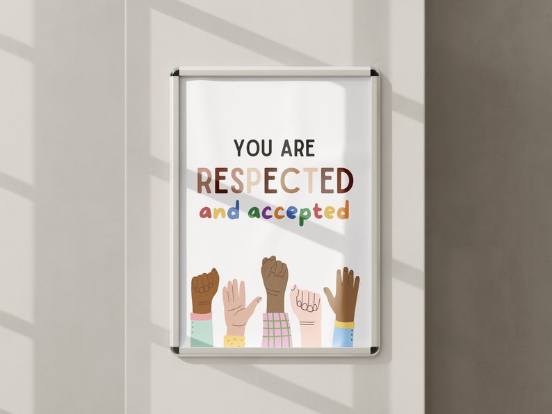 Diversity Classroom Poster, Inclusive Decor, You Are Respected and ...