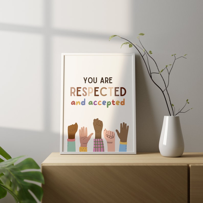 Diversity Classroom Poster, Inclusive Decor, You Are Respected and ...