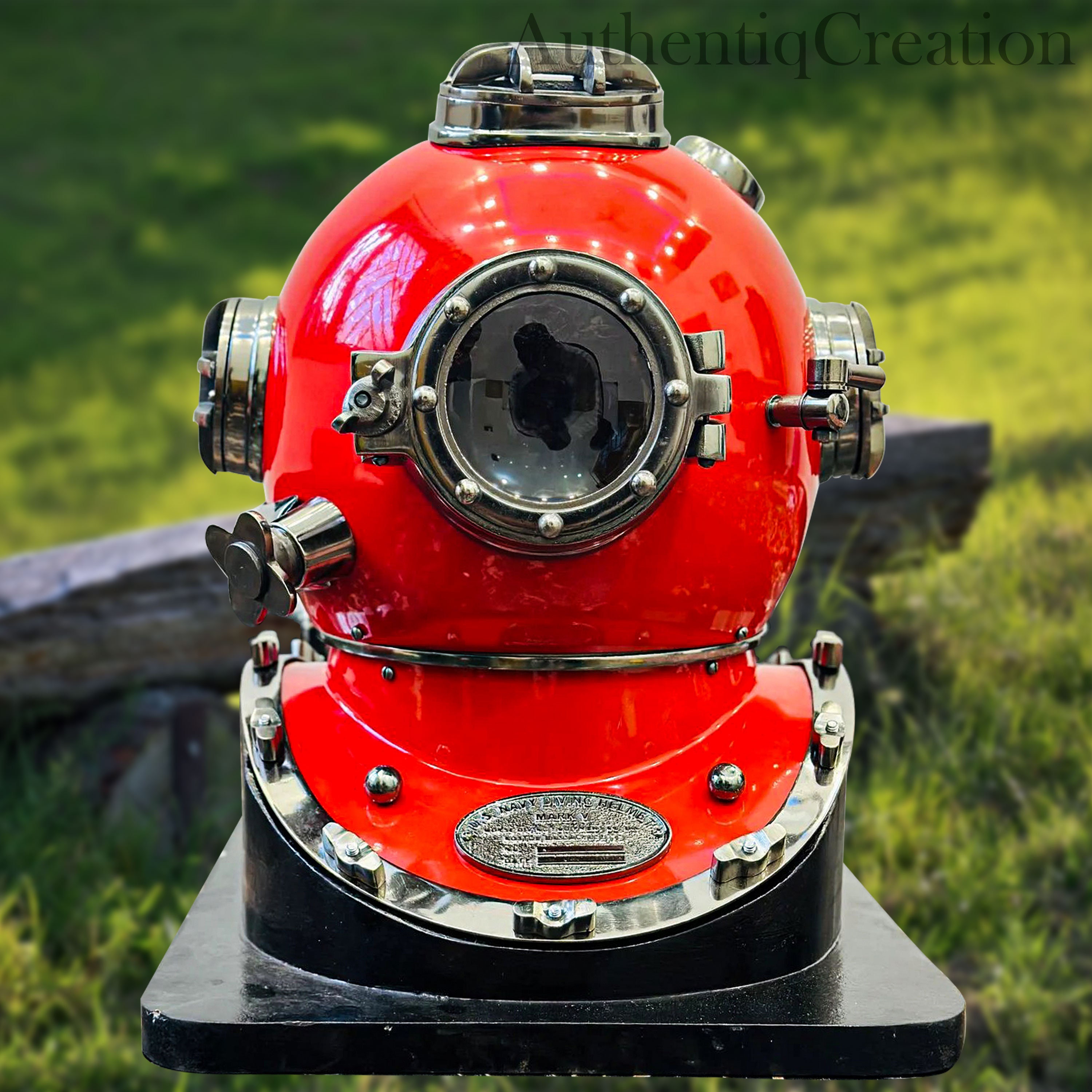 British Red Scuba Navy Diving Helmet Mark V Scuba Diving - Etsy