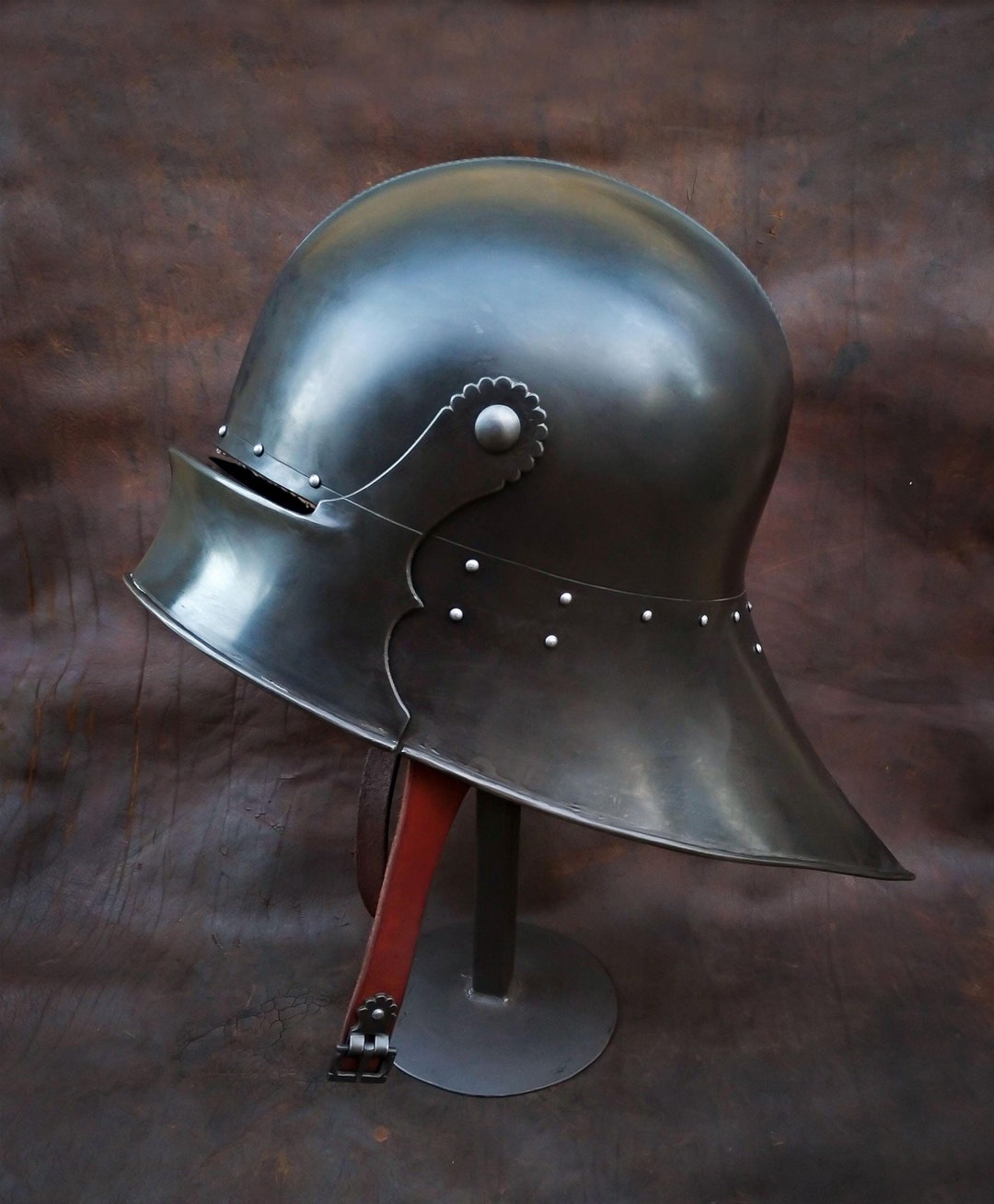 Medieval German Sallet Helmet Black Color With Free Wooden Stand ...