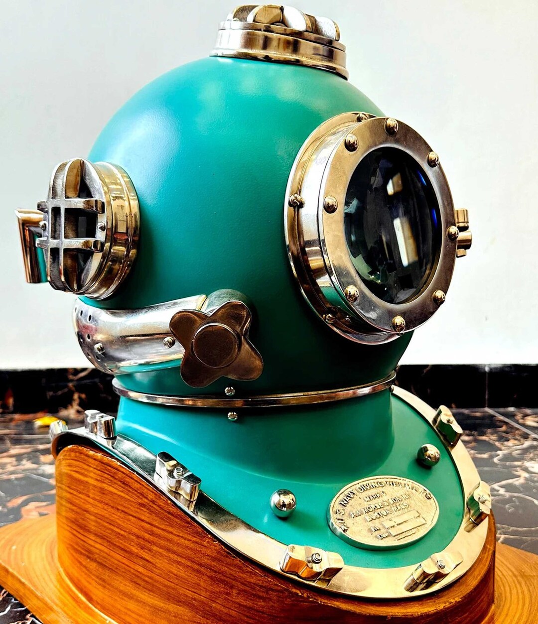 Green Diving Helmet US Navy Deep Sea Divers Helmet Nautical Gift for ...