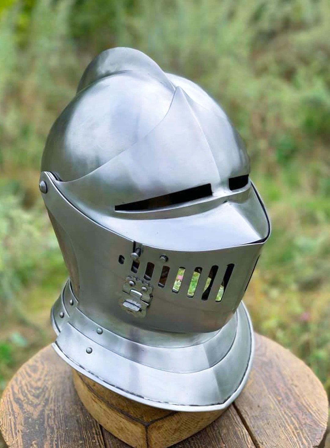 Medieval English Style Closed Face European 'dark Soul Armet Full Size ...