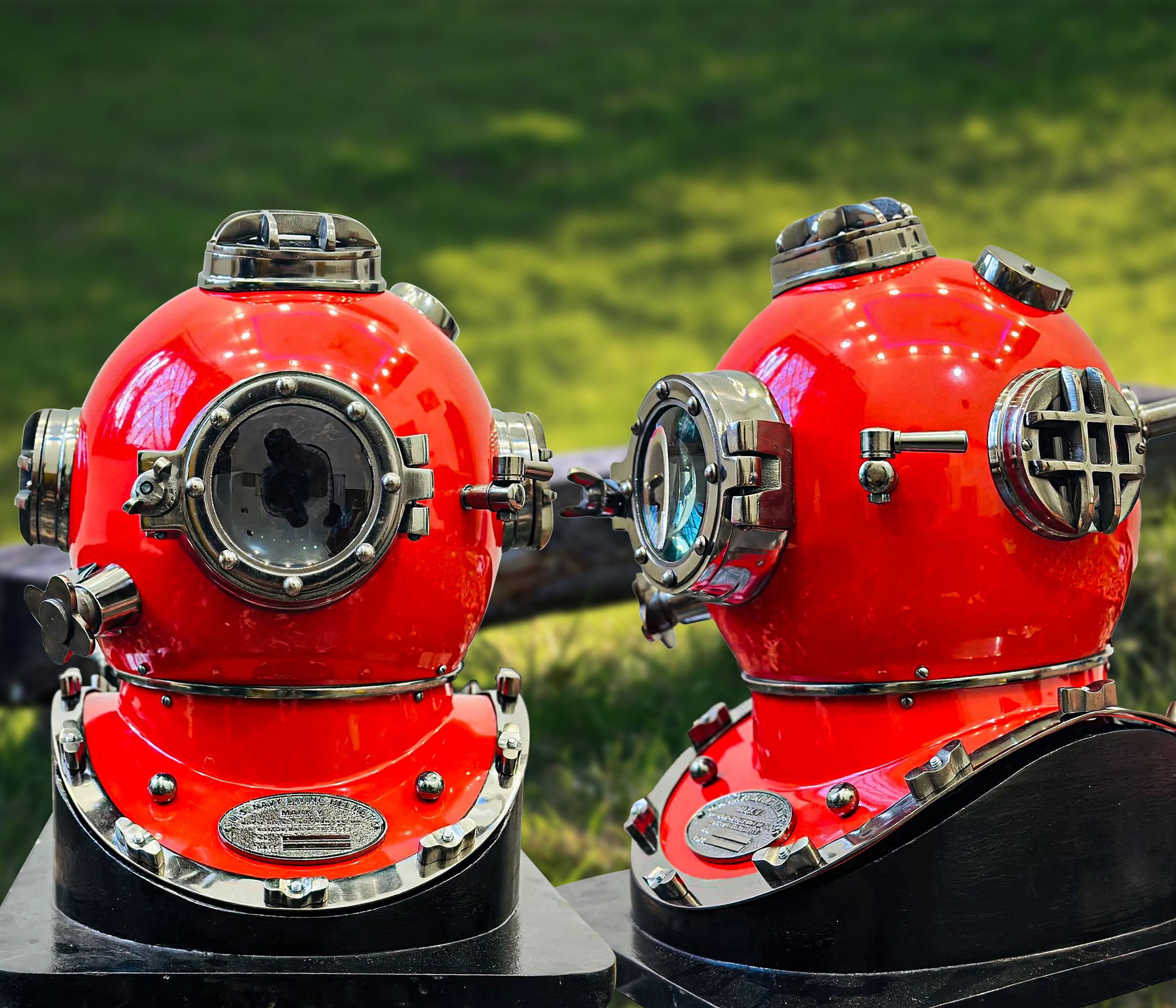 British Red Scuba Navy Diving Helmet Mark V Scuba Diving - Etsy