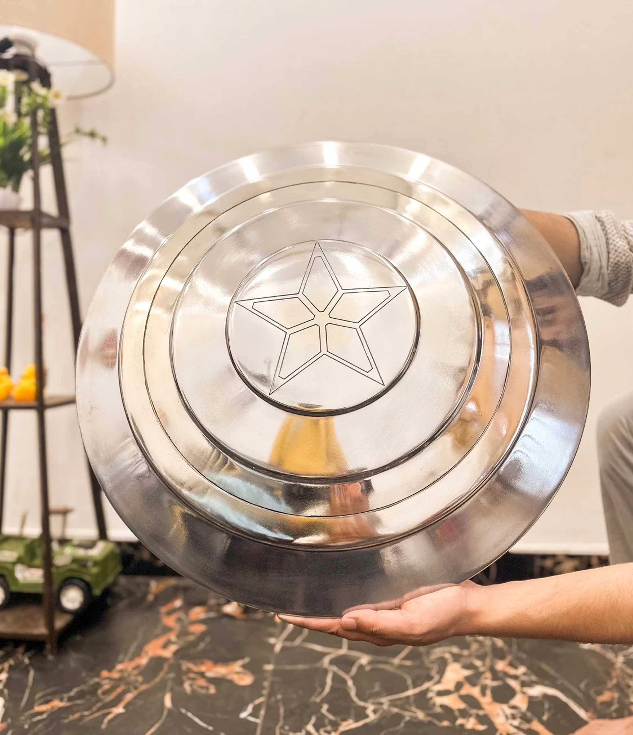 Marvel's Super Hero Captain America Shield Pure Sliver Howard Stark ...