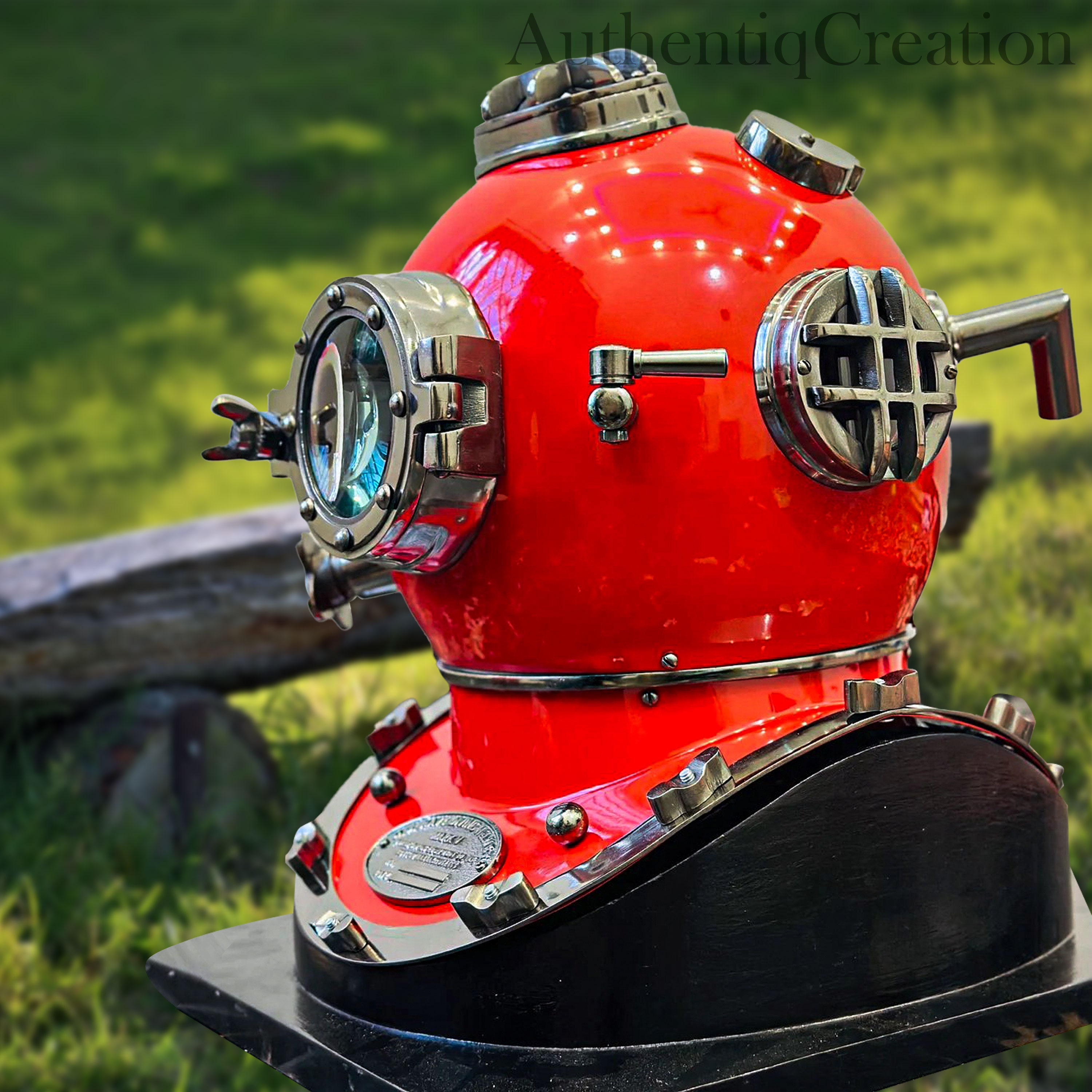 British Red Scuba Navy Diving Helmet Mark V Scuba Diving - Etsy