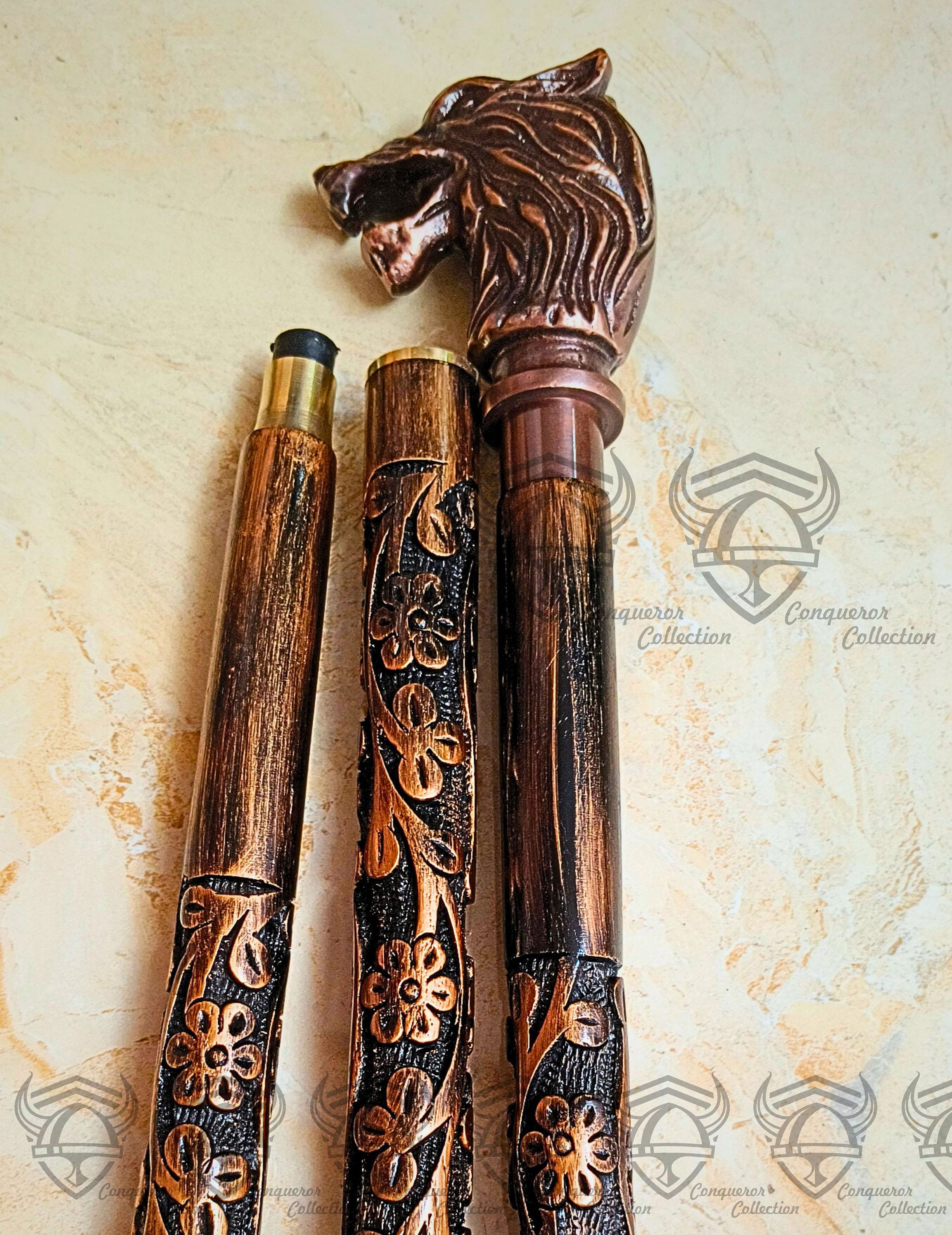 Personalized Engrave Lion Walking Stick Walking Cane Wild Animal Lions ...