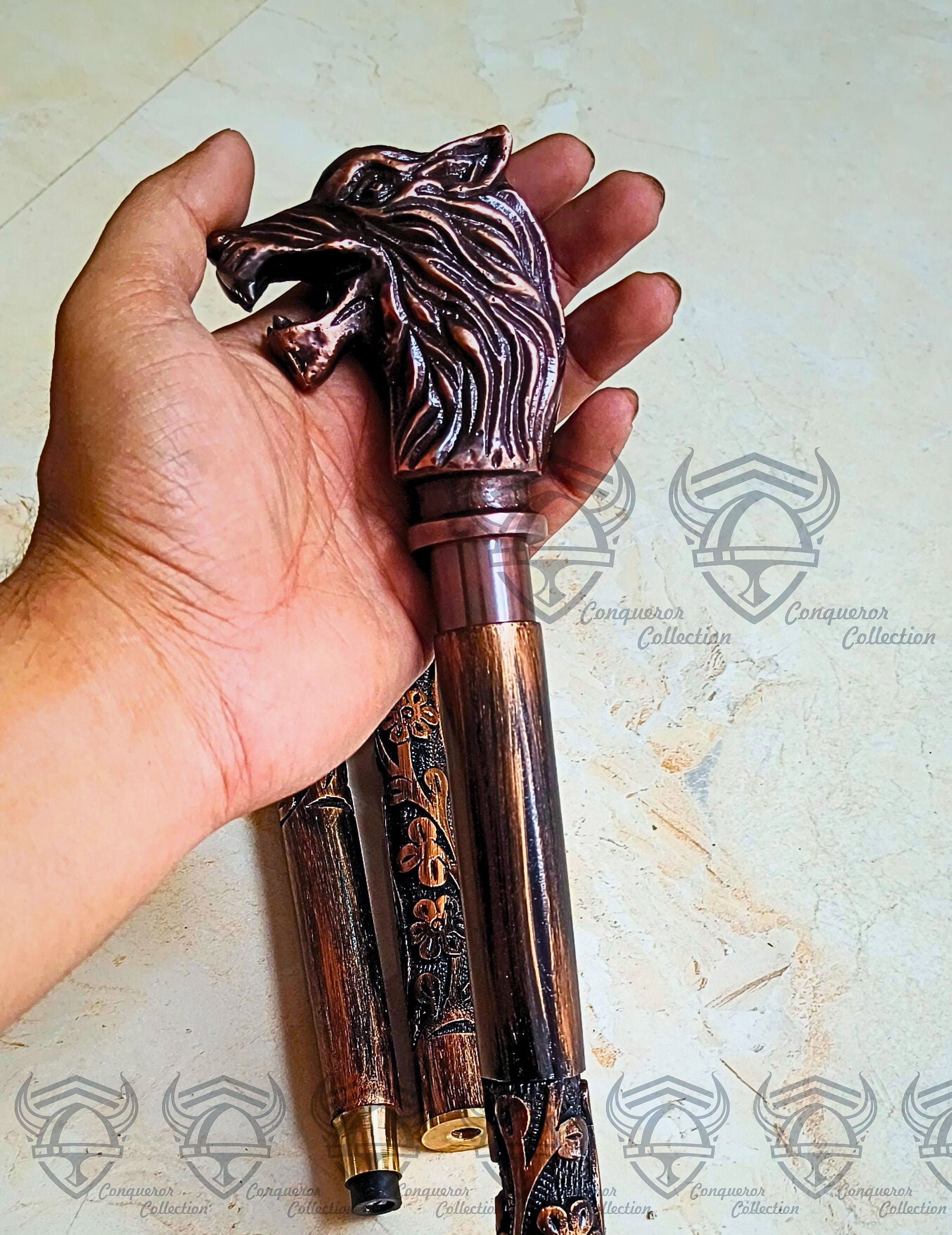 Personalized Engrave Lion Walking Stick Walking Cane Wild Animal Lions ...