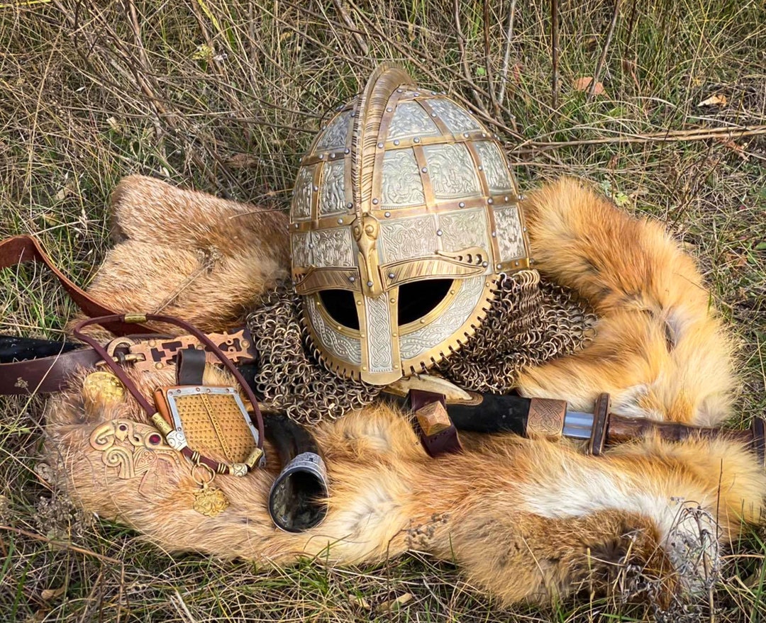 Medieval Viking Vendel Period Broa Helmet With Bass Decoration and ...