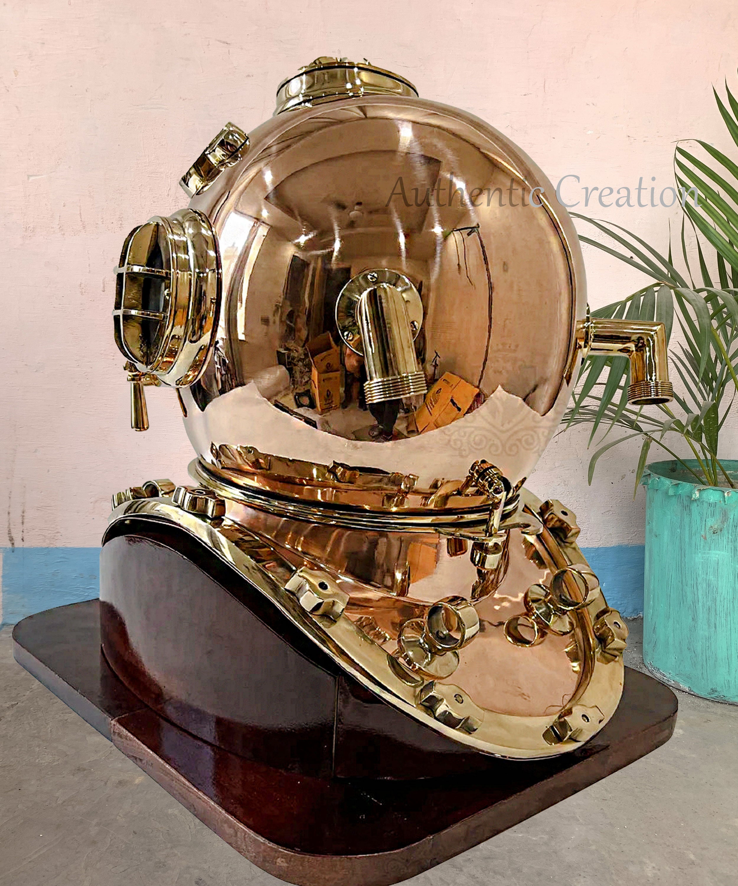 Exclusive Mark V US Navy Diving Helmet Copper and Brass Finish Full ...