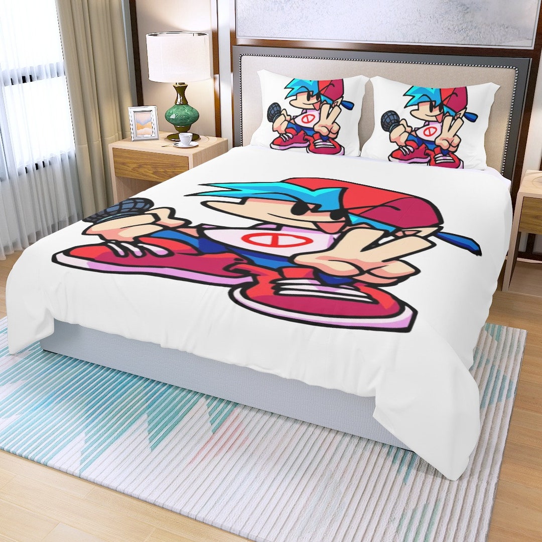 Friday Night Funkin' Boyfriend Three Piece Duvet Cover Set Roblox Gamer ...