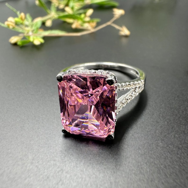 Pink Diamond Ring, Engagement Ring, 3 Carats Emerald Cut Fancy Pink ...