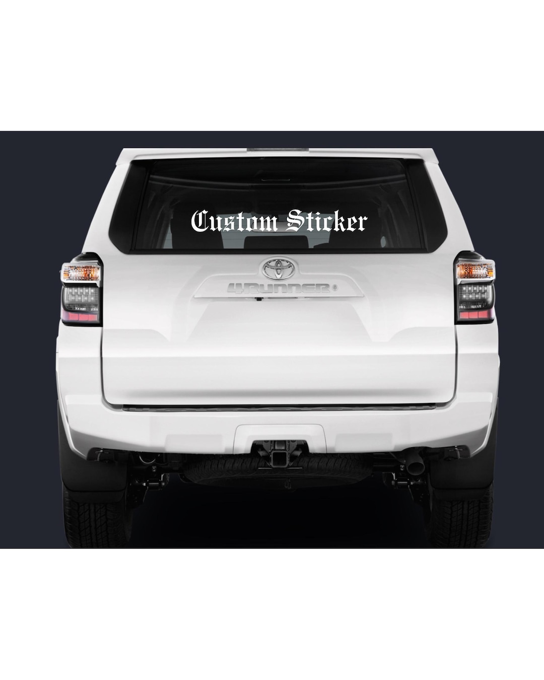 Custom Text Vinyl Decal Old English Windshield Banner Size Large Car or ...