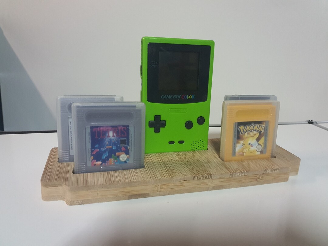 Exclusive Bamboo Wood Stand for Nintendo Gameboy Color and 4 Games in a ...