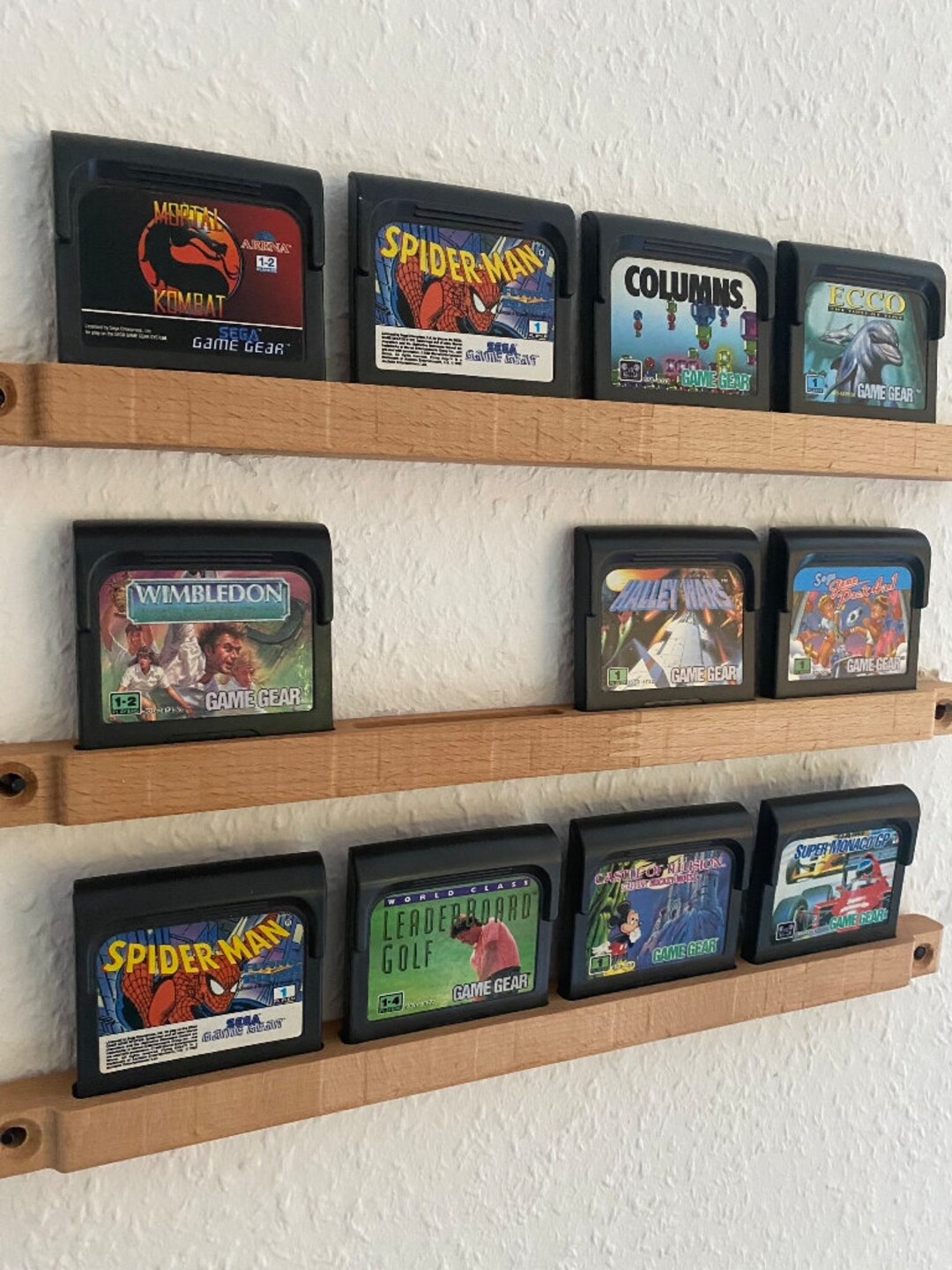 Set 3x Shelf Wall Bar SEGA GAME GEAR Cartridge Cover Cartridge Wall ...