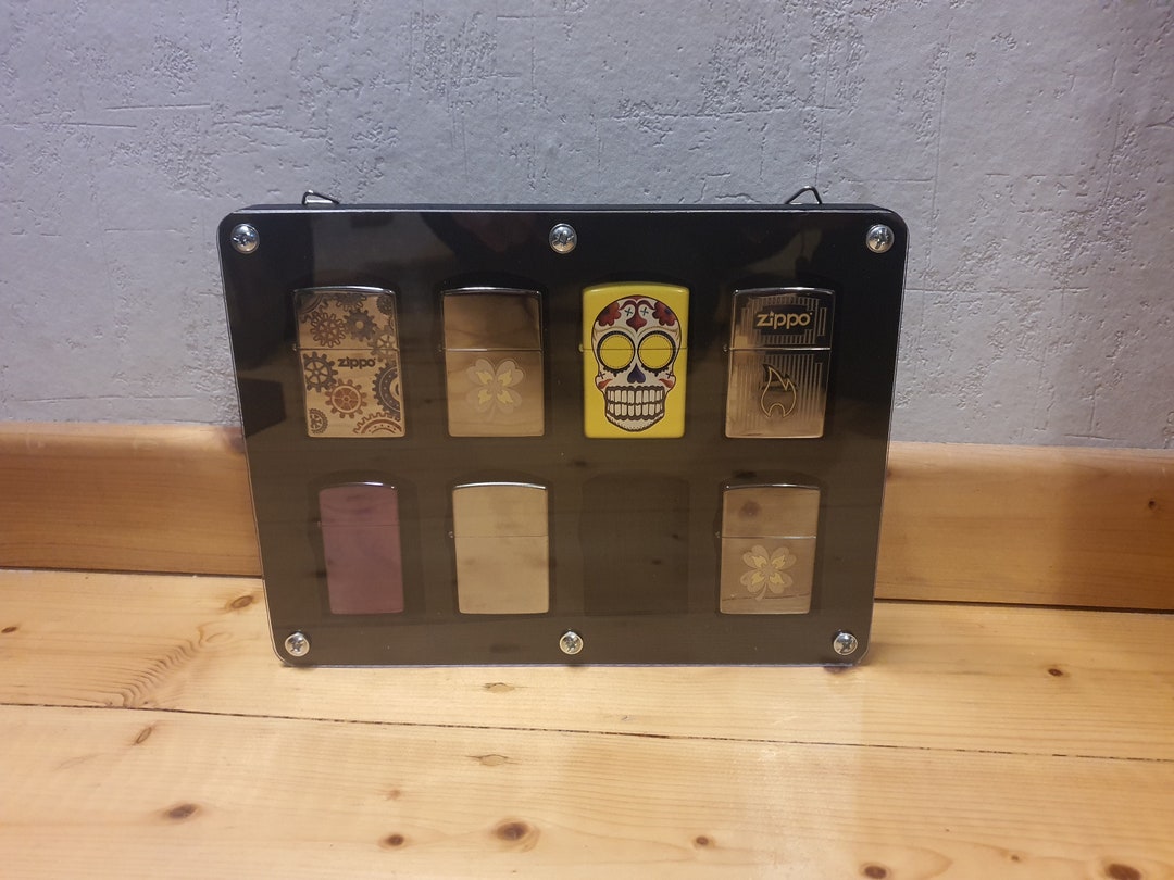 Zippo Lighter Holder Collector Frame for 8 Zippos Display Case With ...