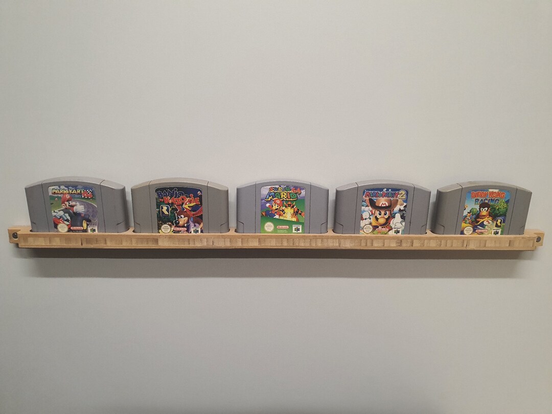 SET 3 X N64 L Nintendo 64 L Wall Holder Bar for 5 Games L Display L ...