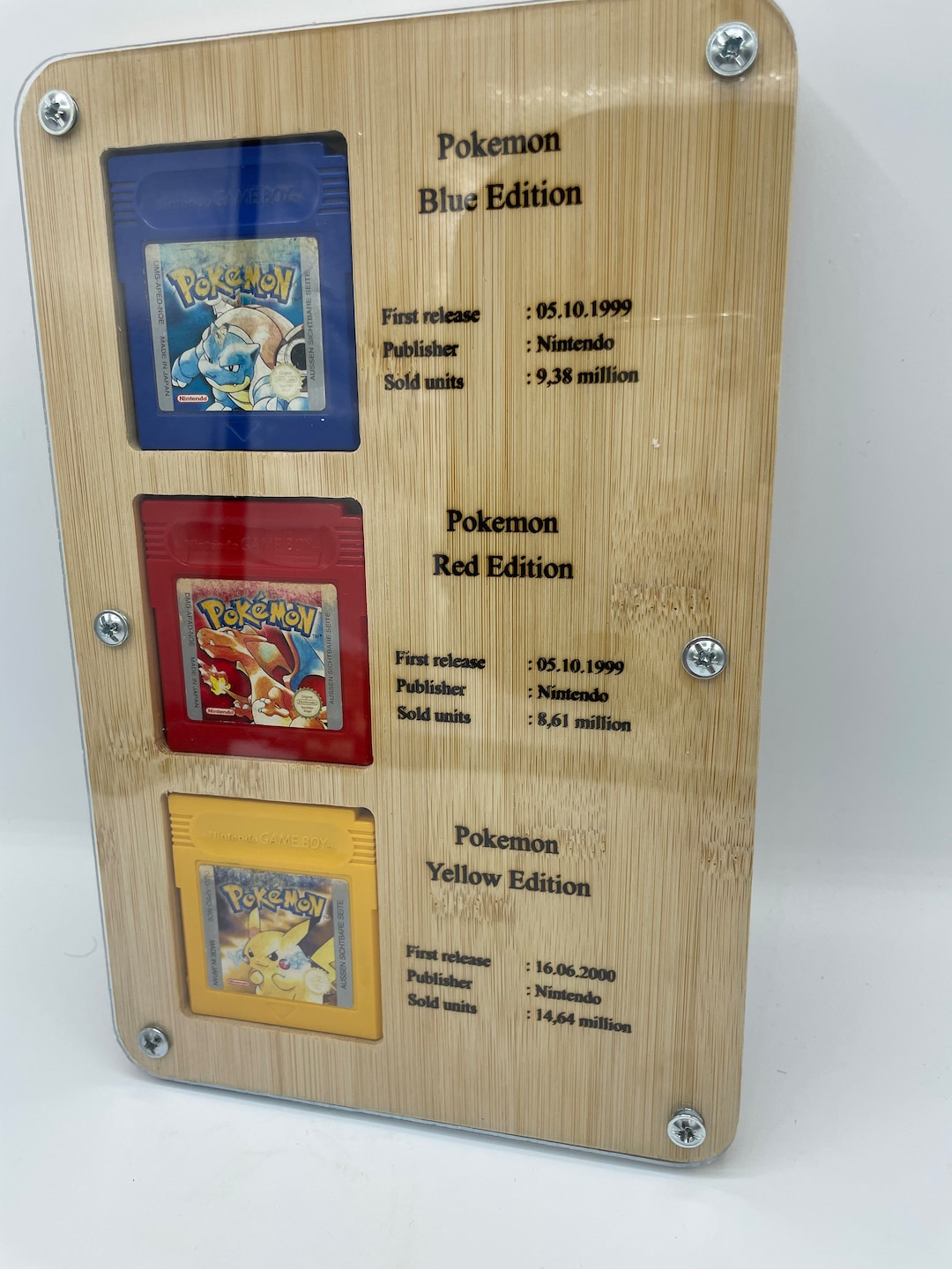 Collector's Frame for Gameboy Classic Pokémon Games Blue Red Yellow - Etsy
