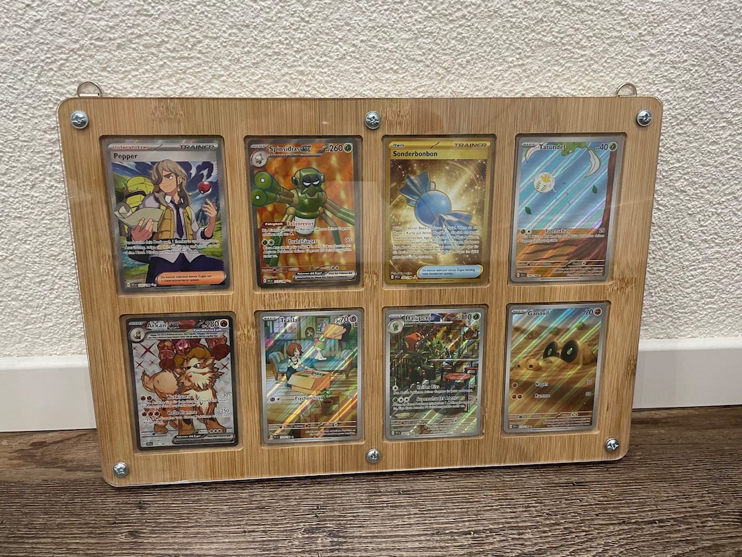 Pokémon Trading Card Frame for 8 Cards With Plexiglass Protection ...