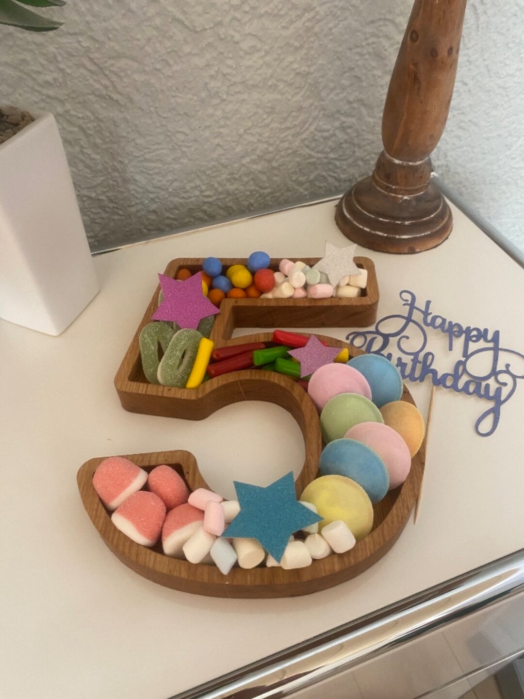Number 5 Children's Birthday Snack Plate Candy Decorative Plate Serving ...