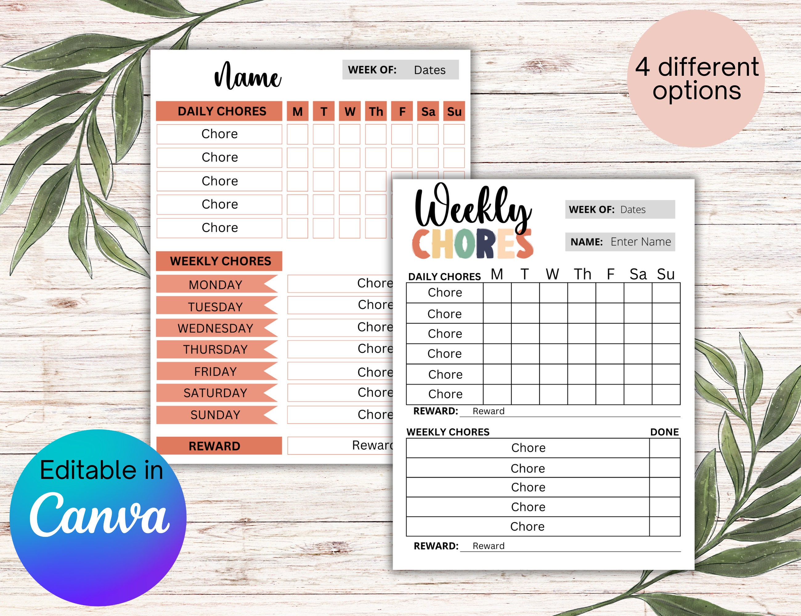 Chore Chart Bundle, Chore Chart for Kids, Weekly Chore Chart, Daily ...