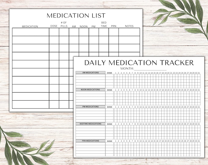 Medication Sheet Template - Etsy