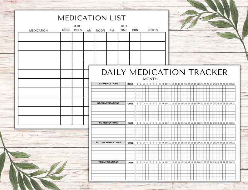 Daily Medication Tracker: Printable Medication Log (editable in Canva ...