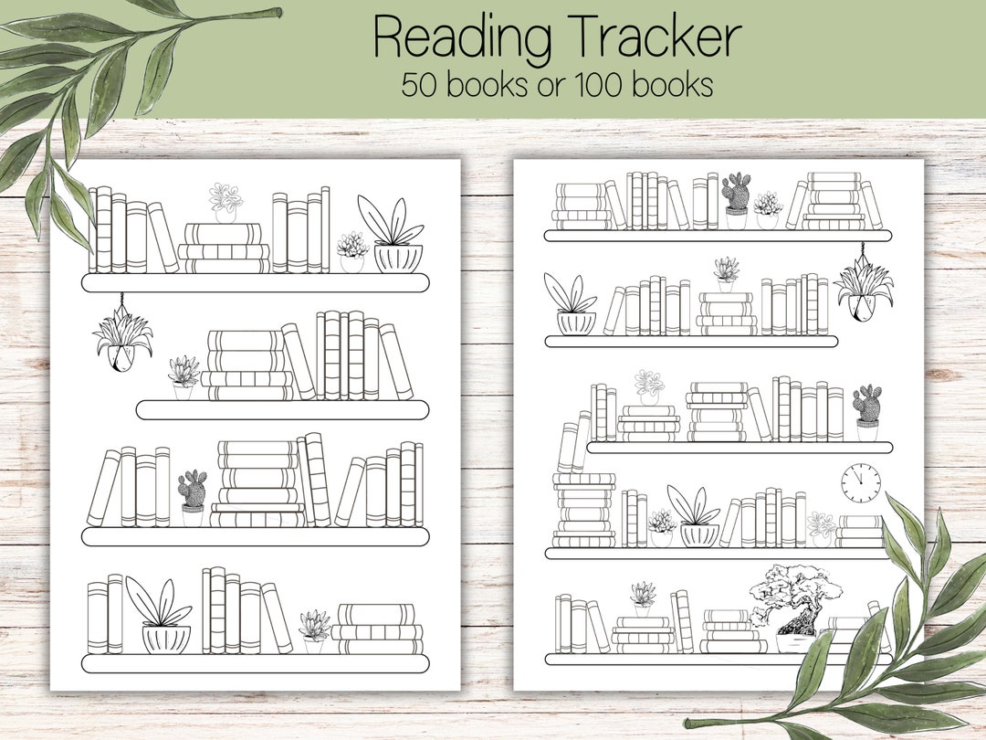 Reading Tracker Printable, Bookshelf Reading Log, Reading Challenge ...