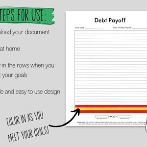 Debt Payoff Tracker: Printable Coloring Sheets (instant Download) - Etsy