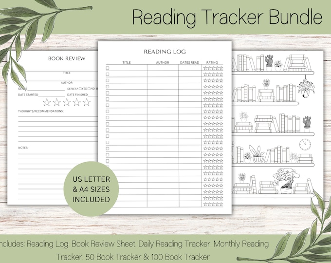 Floral Reading Log & Book Tracker Yearly Reading Log Printable Book ...