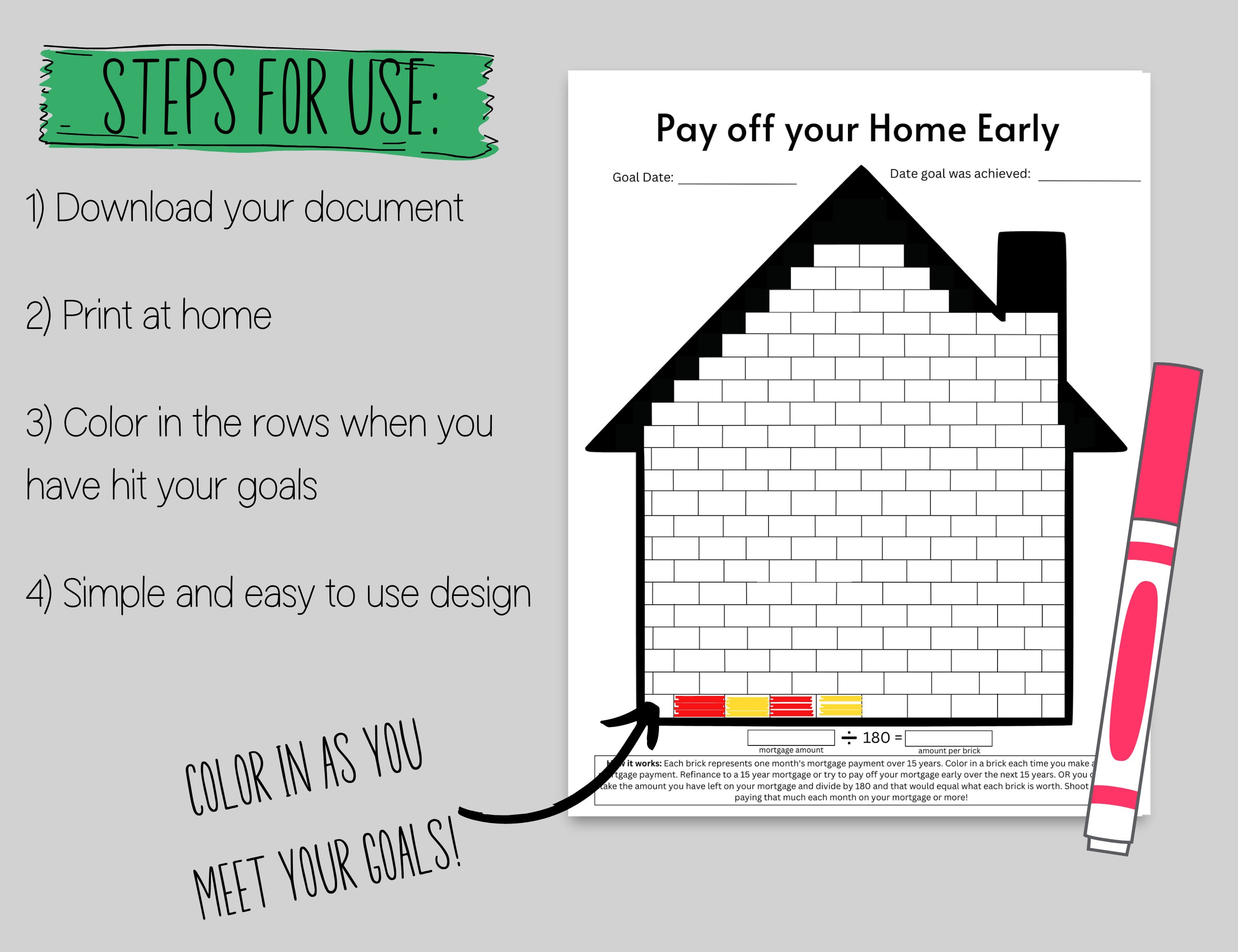 Pay off House Early Tracker, Savings Tracker, Debt Snowball, Printable ...
