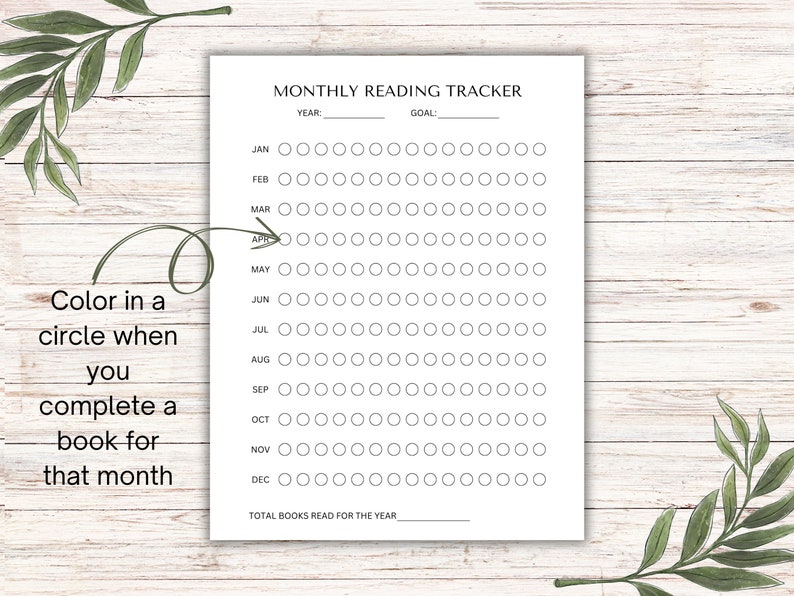 Monthly Reading Log Printable, Monthly Reading Tracker, Book Count ...