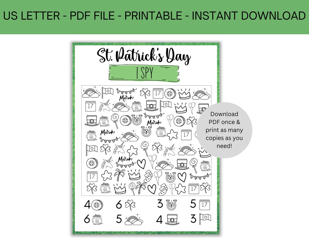I Spy Game, St Patricks Day I Spy Game, St Patricks Day Game, Classroom ...