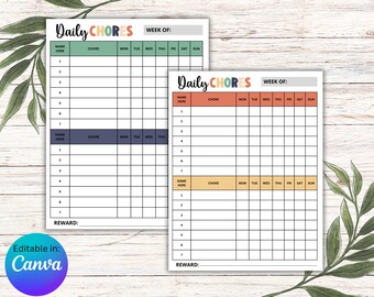 Dog Chore Chart, Printable Dog Chore Checklist, Editable in Canva - Etsy
