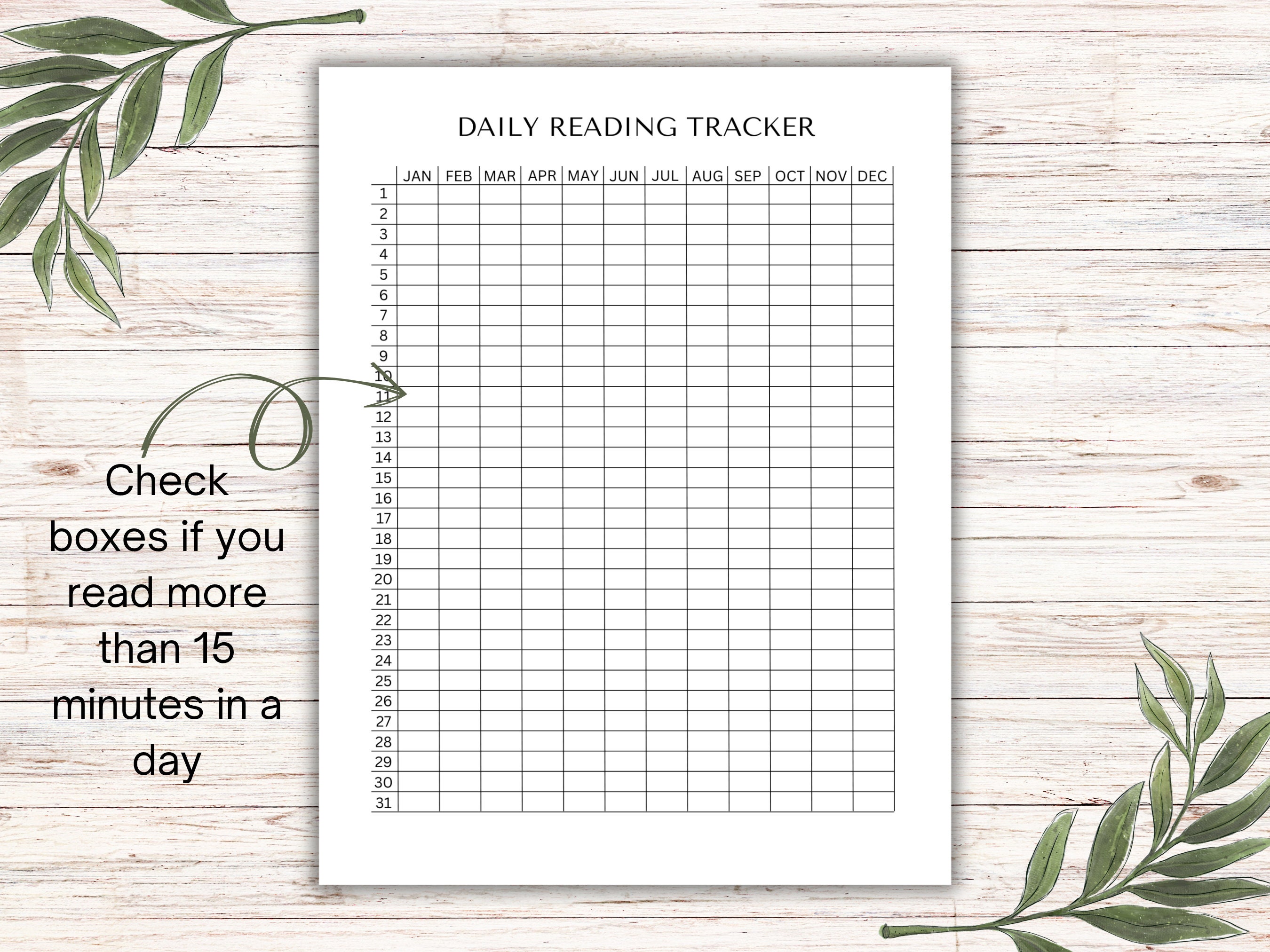 Daily Reading Tracker, Daily Reading Log, Book Log, Instant Download ...
