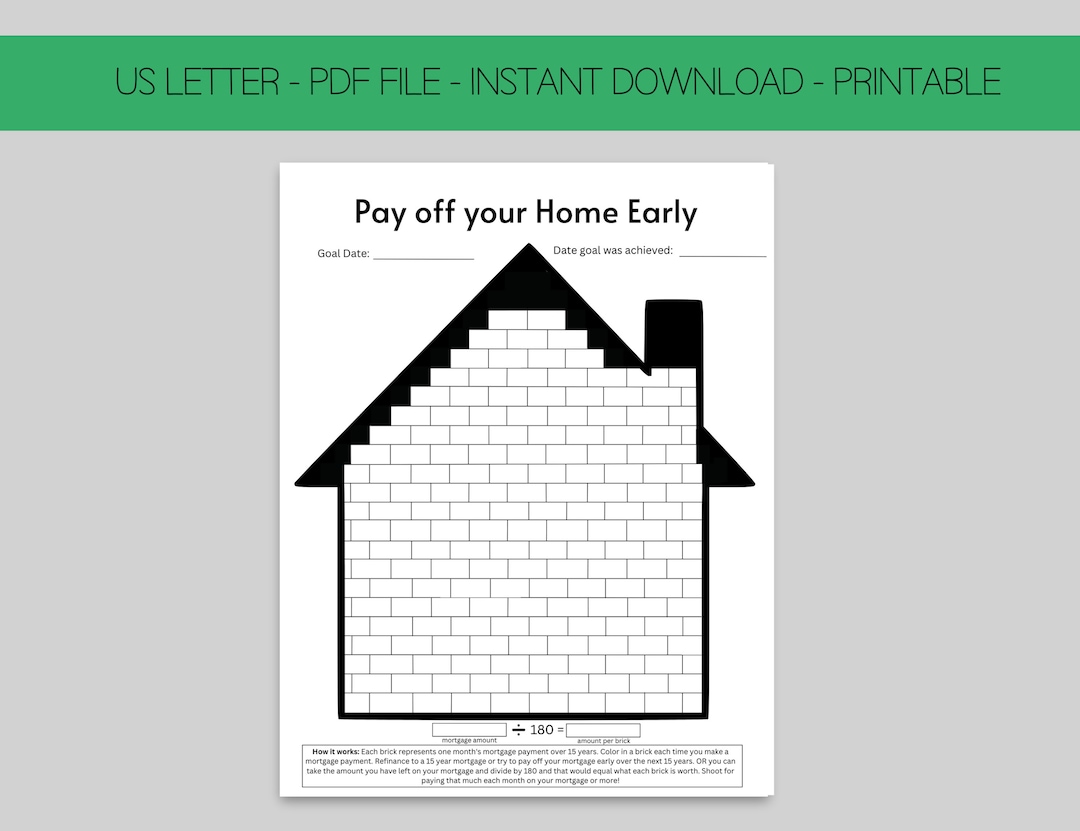 Pay off House Early Tracker, Savings Tracker, Debt Snowball, Printable ...