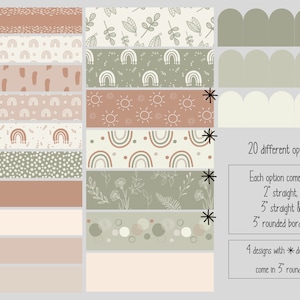 Classroom Bulletin Board Borders Bundle, Boho Modern Classroom Decor ...