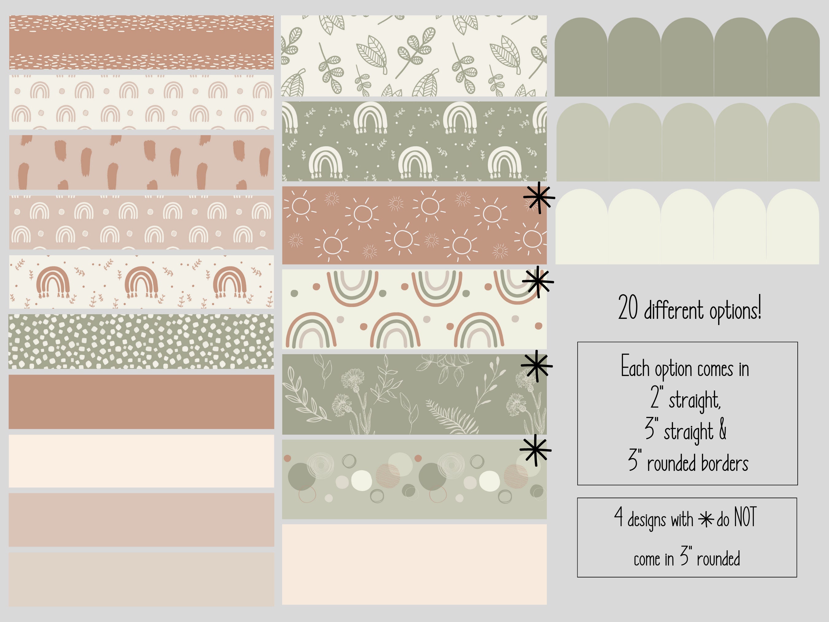 Classroom Bulletin Board Borders Bundle, Boho Modern Classroom Decor ...