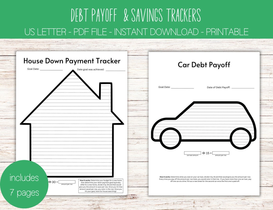 Debt & Savings Tracker Printable: Debt Snowball, Coloring Sheet (PDF ...