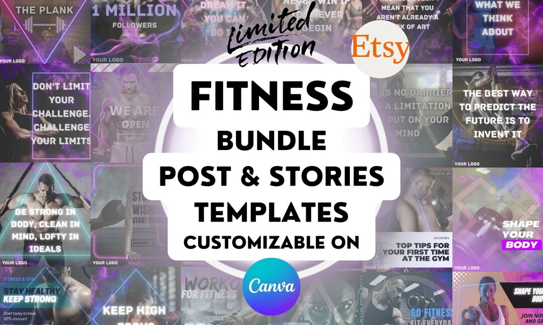 Complete Fitness Bundle Post & Stories Templates / 150+ Post and ...